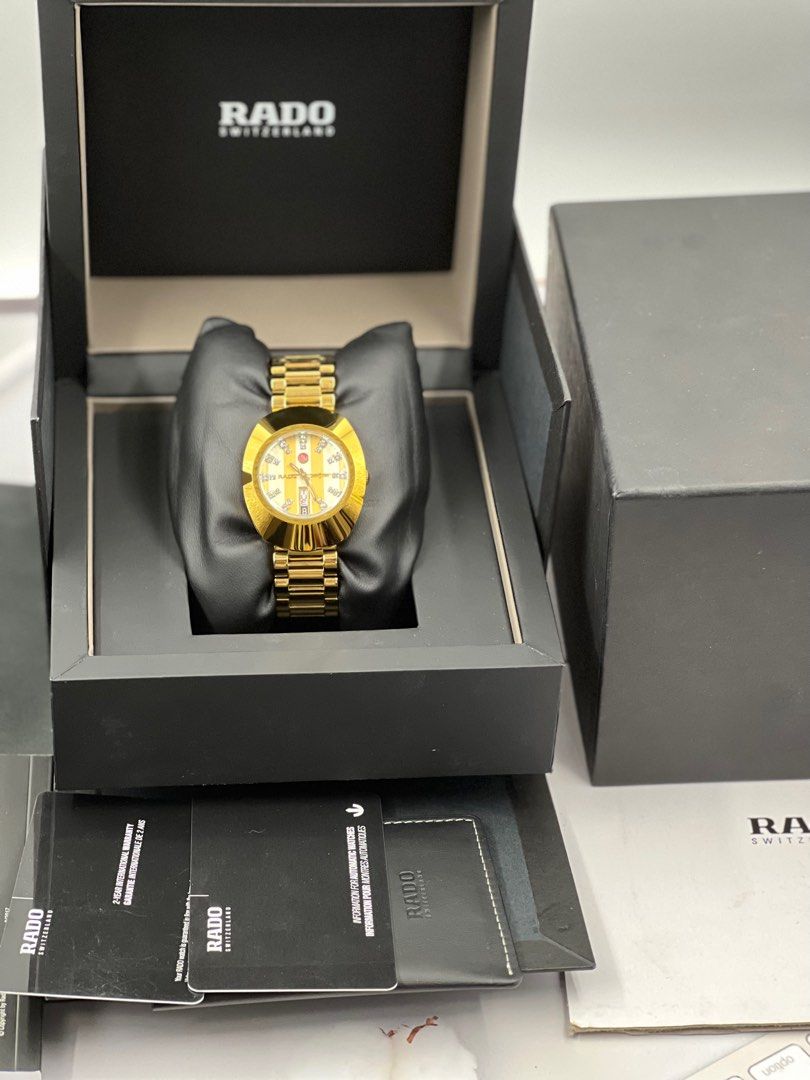 RADO DIASTAR 2020 Large Gold Platedt Current Latest Model Complete Set ...