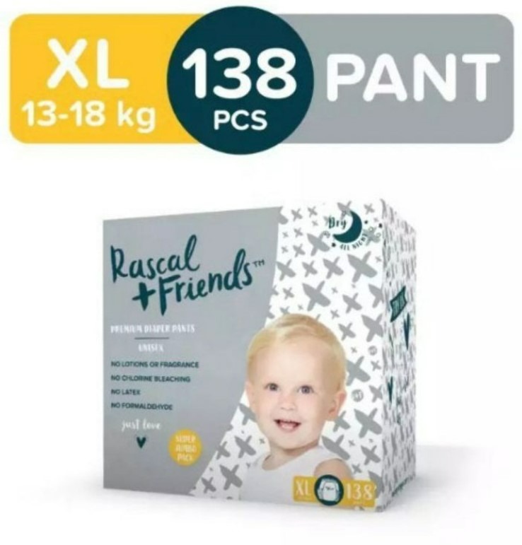 Rascal & Friends XL Diaper Pants 138pcs, Babies & Kids, Bathing ...