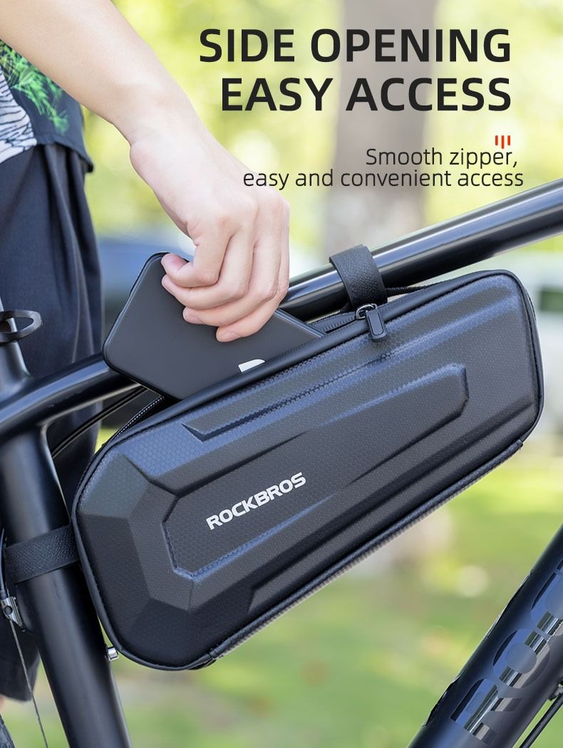 ROCKBROS Hard Shell Bicycle Bag MTB Road Bike Bag Carbon Pattern ...