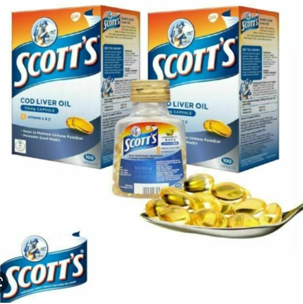 Scott's COD Liver Oil 100 Capsules, Health & Nutrition, Health ...