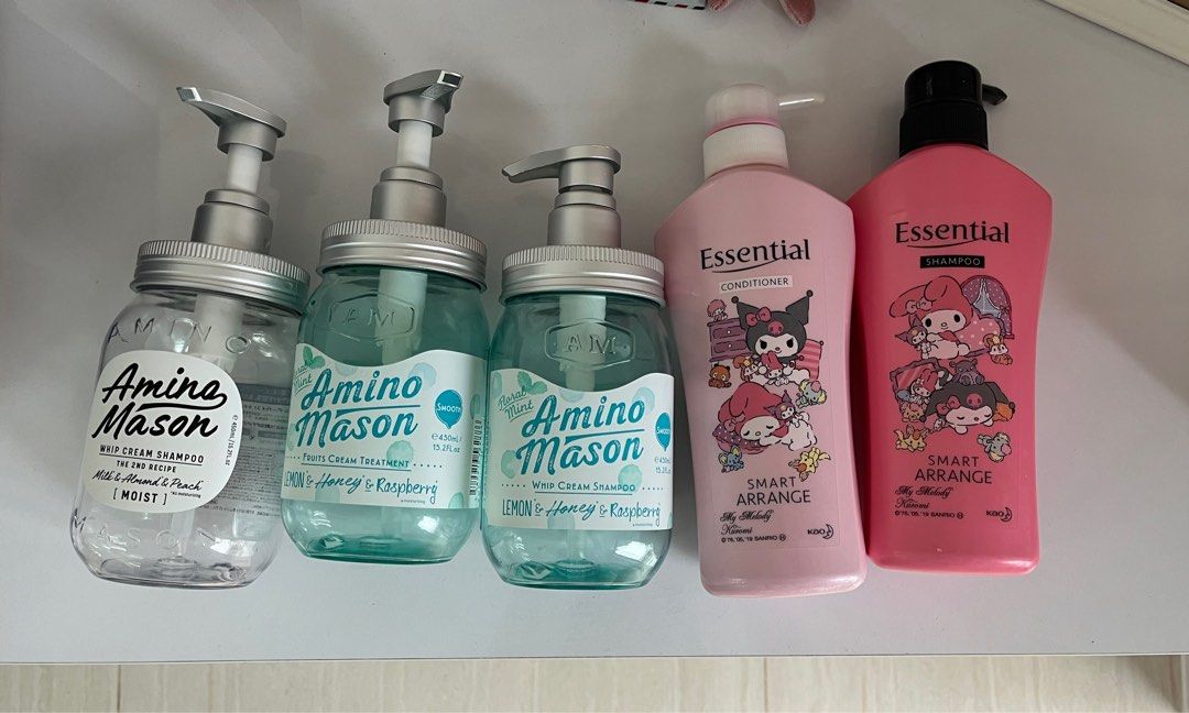 Shampoo bottle Kuromi My Melody Mason Jar Amino Mason Essential Pink ...