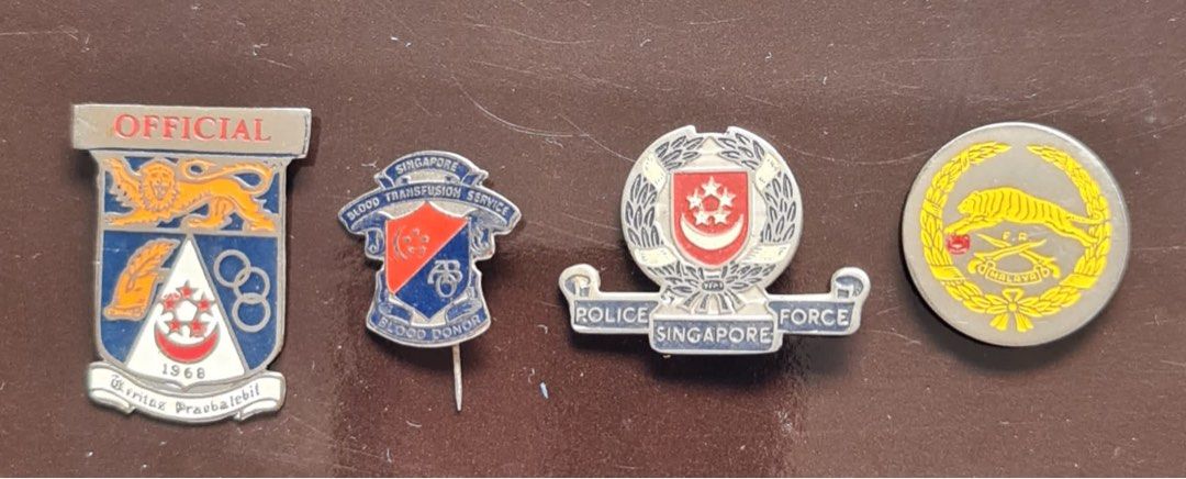 Singapore badges blood transfusion service police force F.A Malaysia ...