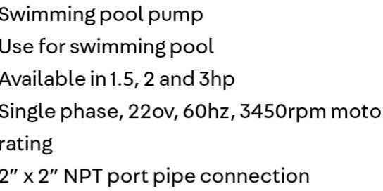 Swimming pool pump, Commercial & Industrial, Construction & Building ...