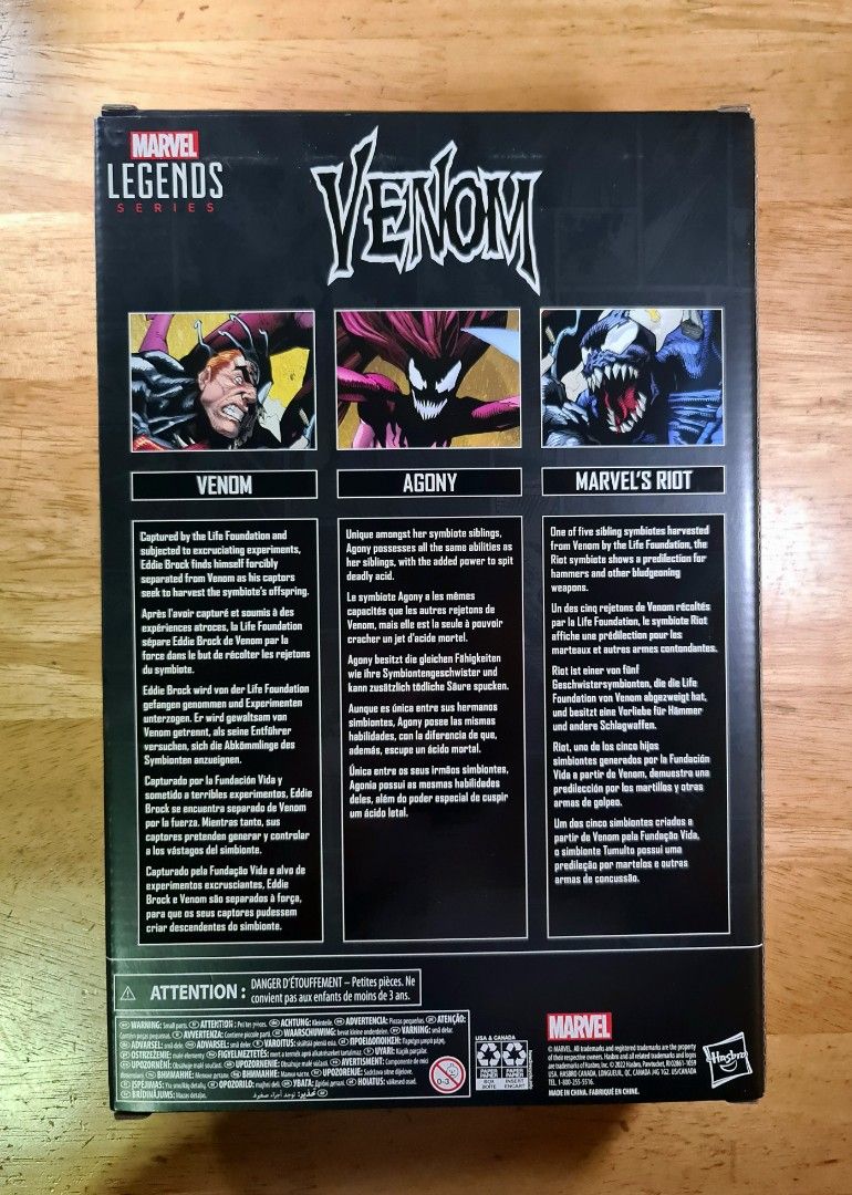 Symbiote 3-pack (Venom, Riot, Agony) Life Foundation, Hobbies & Toys ...