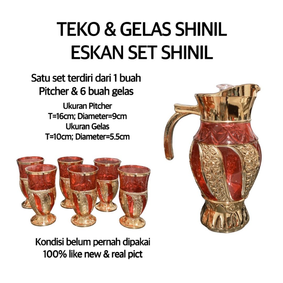 TEKO & GELAS SHINIL / ESKAN SET SHINIL / FLV-012, Kitchen & Appliances ...