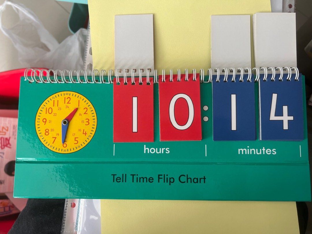 Tell time flip chart, Everything Else on Carousell