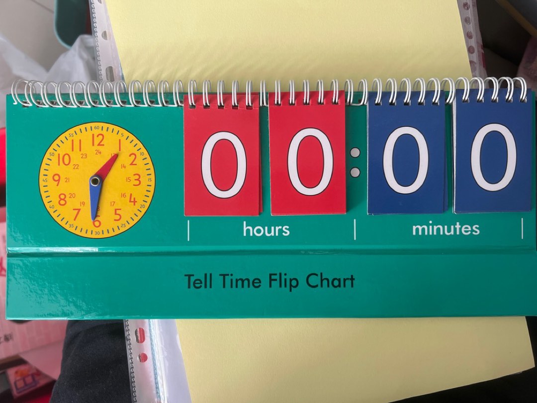 Tell time flip chart, Everything Else on Carousell