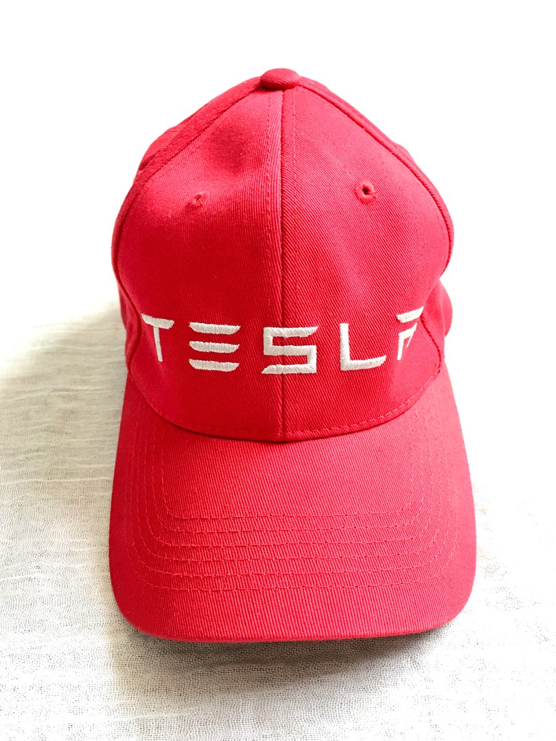 Tesla Red Logo Cap, Men's Fashion, Watches & Accessories, Caps & Hats ...