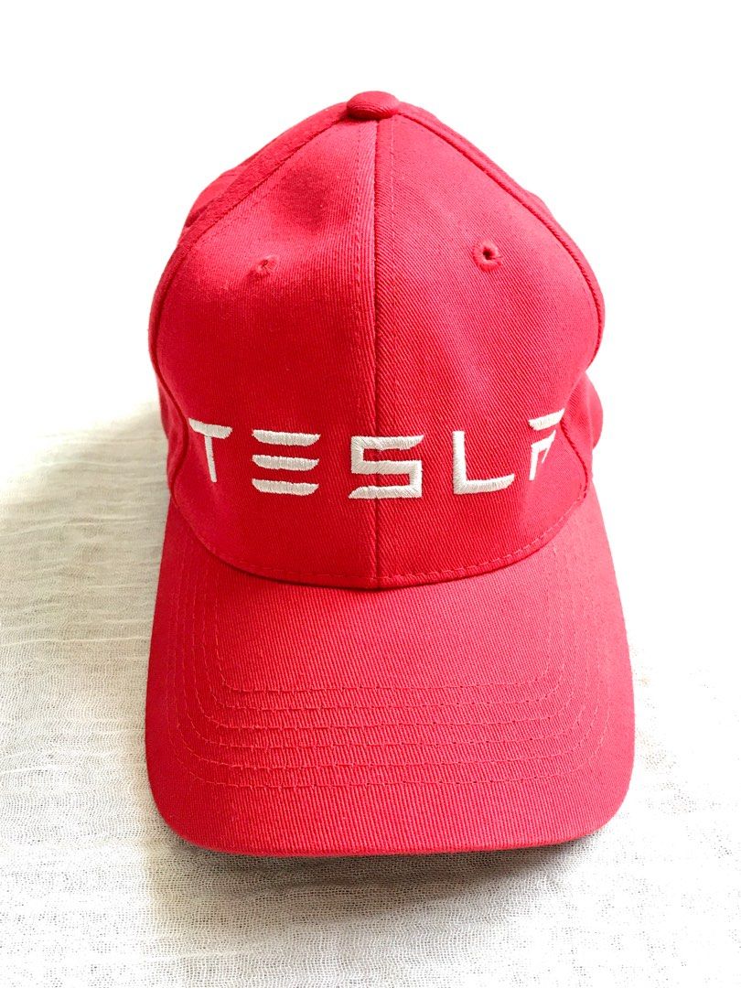 Tesla Red Logo Cap, Men's Fashion, Watches & Accessories, Caps & Hats ...