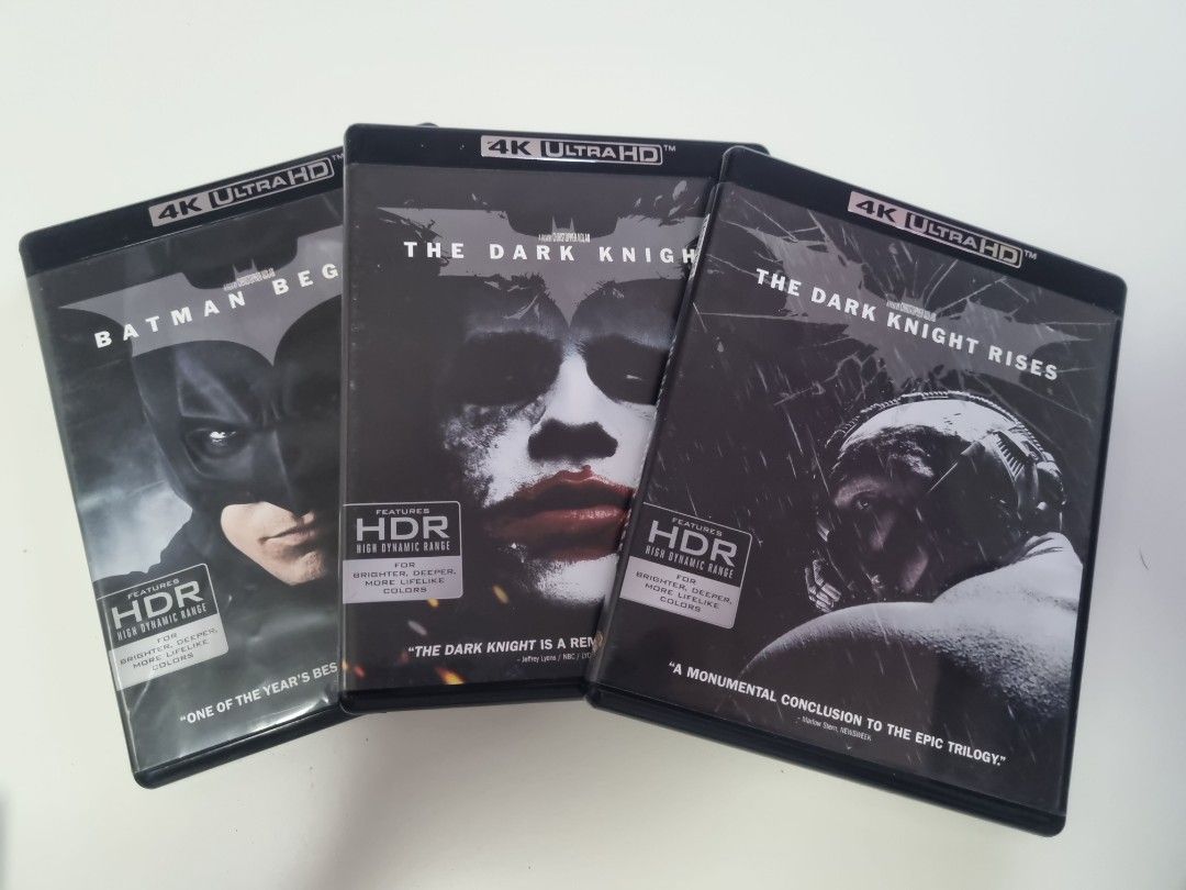 The Dark Knight Trilogy 4k Ultra HD Bluray Set, TV & Home Appliances, TV & Entertainment, Blu ...