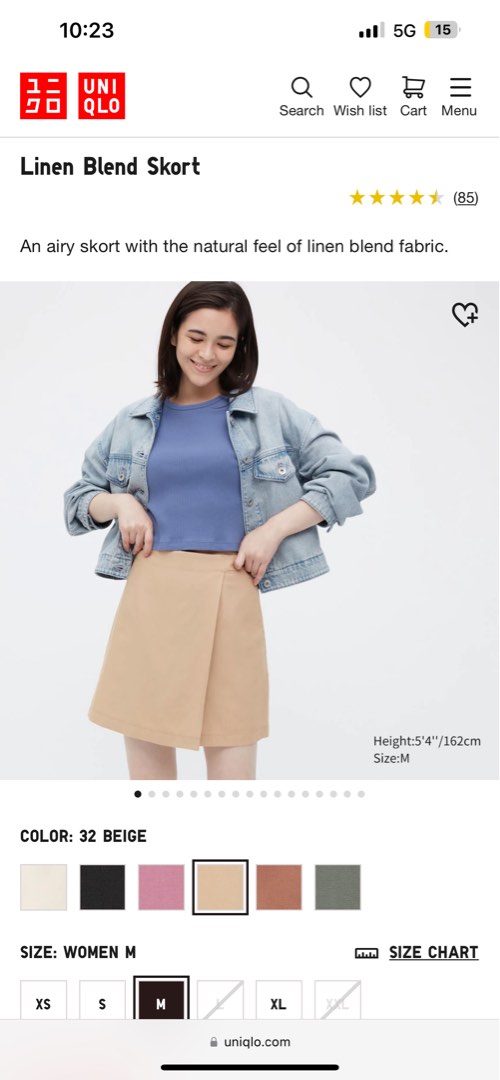 Uniqlo Linen Blend Skort, Women's Fashion, Bottoms, Shorts on Carousell