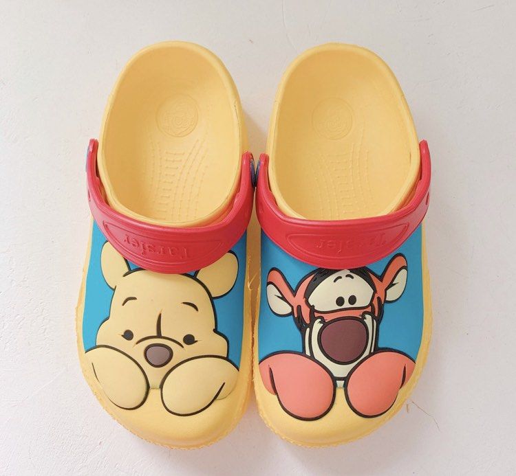 Winnie the Pooh crocs inspired/slides, Women's Fashion, Footwear ...
