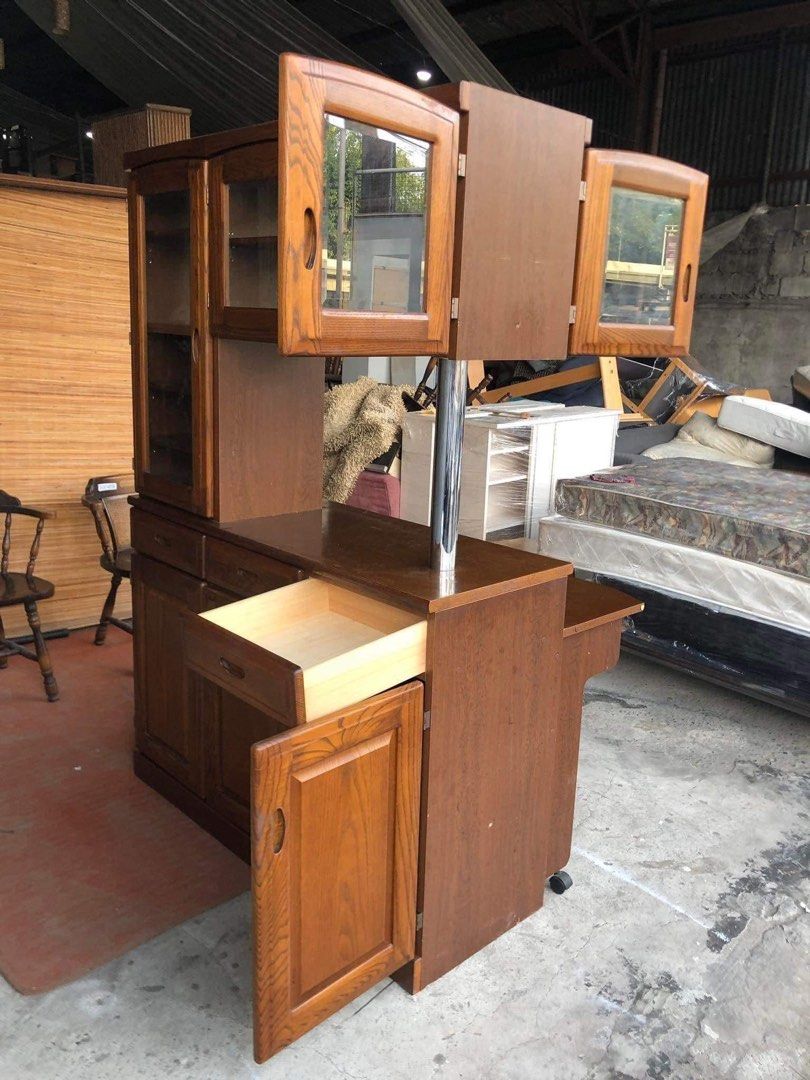 Wooden kitchen divider island board cabinet 47L x 18to32W x 69H inches ...