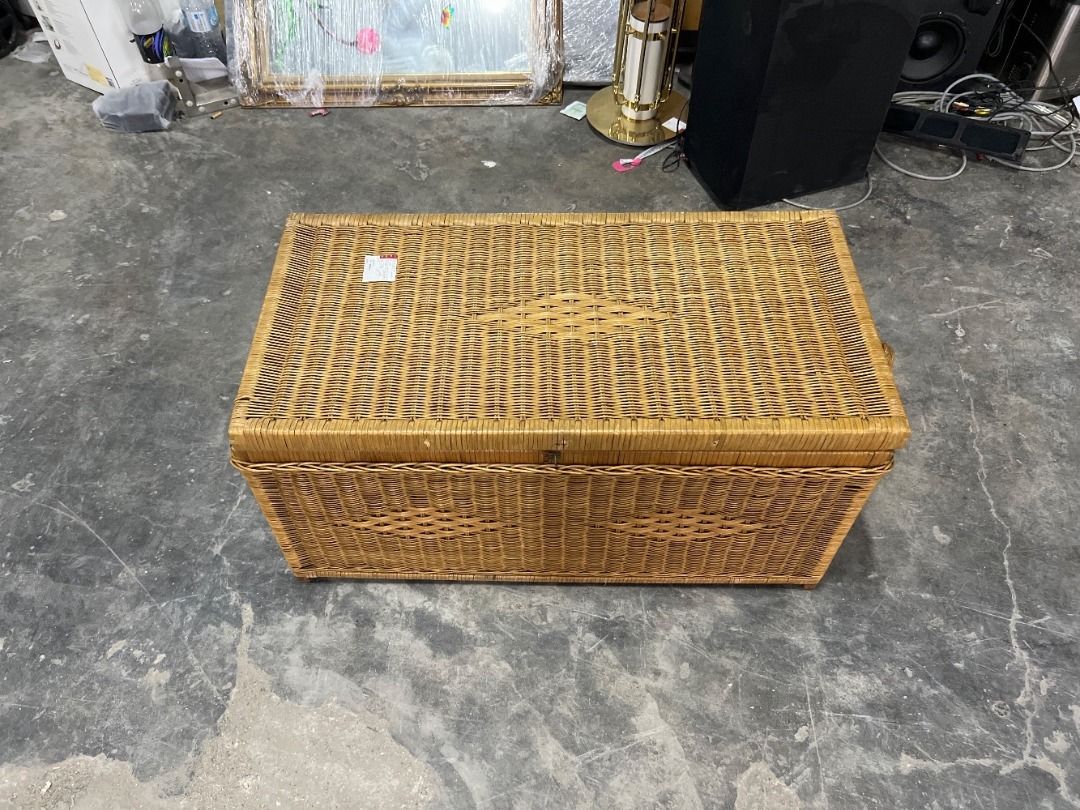 (HD20002307) Wooden Rattan Storage Chest / Peti Simpanan Rotan Kayu ...