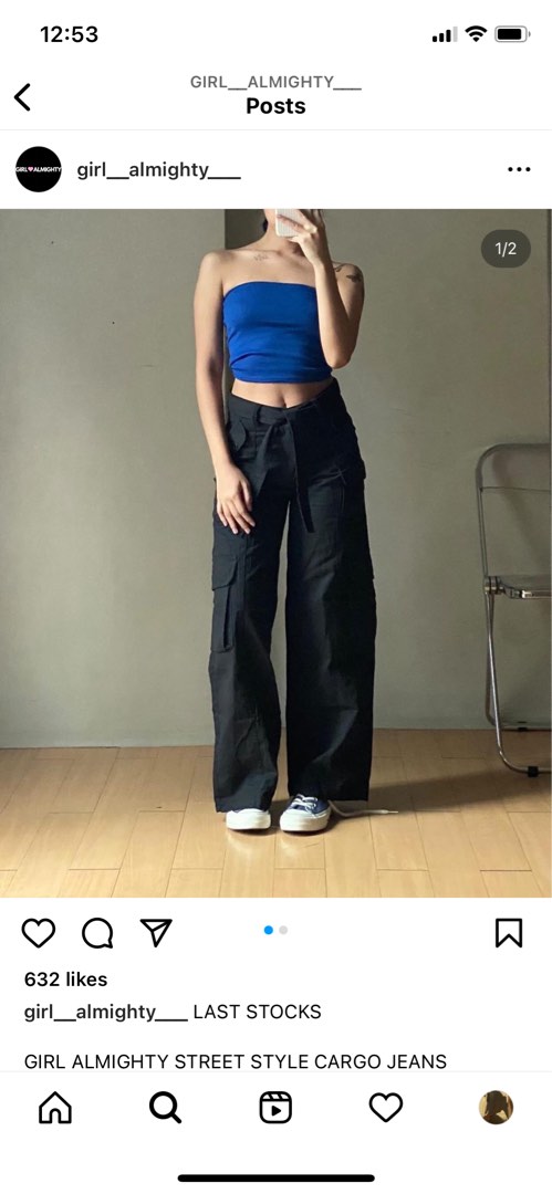 WTS GIRL ALMIGHTY CARGO PANTS IN BLACK, Women's Fashion, Bottoms, Jeans ...