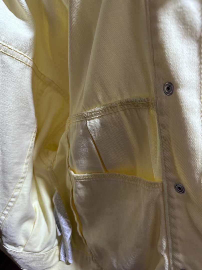 Zara Denim Jacket (Light Yellow), Women's Fashion, Coats, Jackets and ...