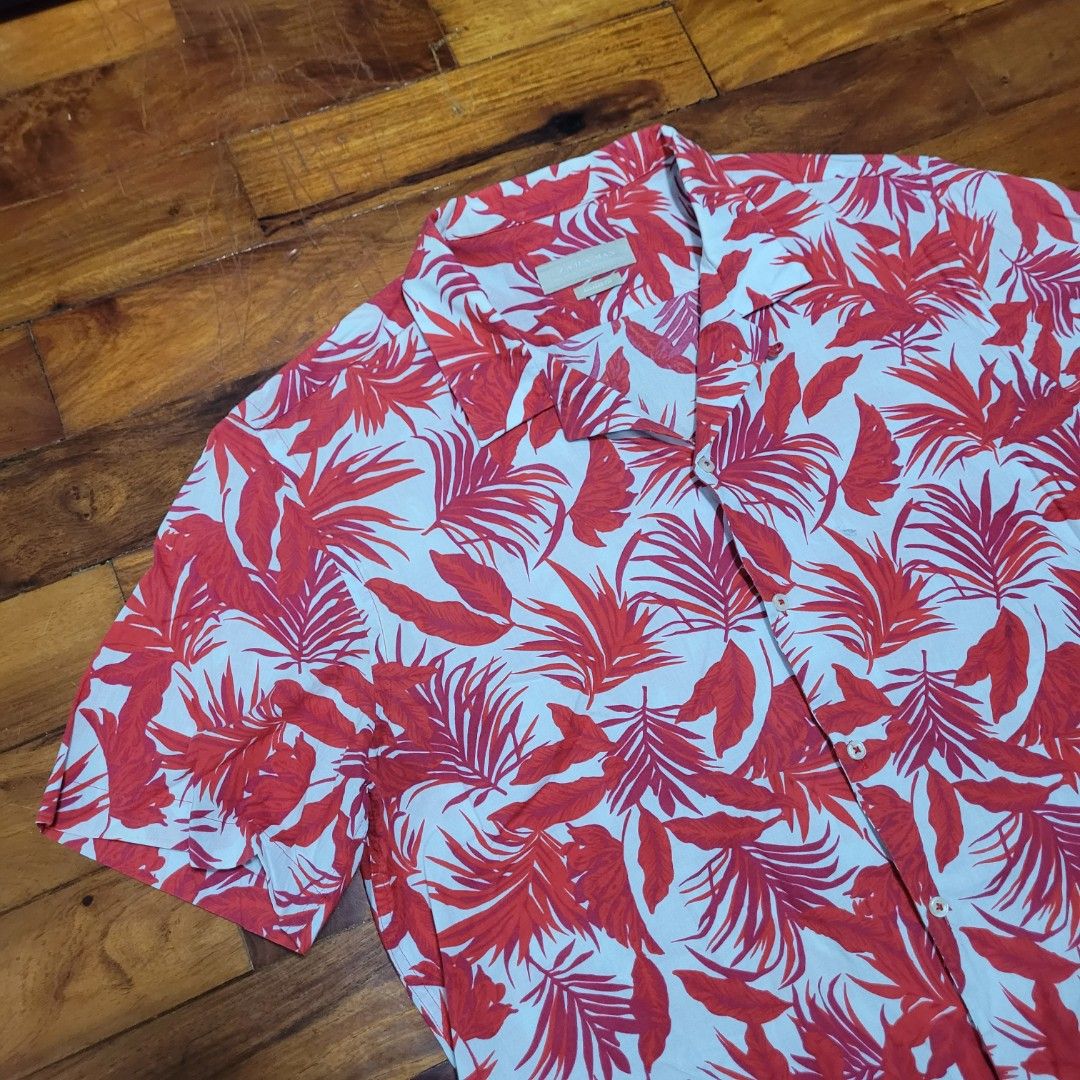 Zara Red Floral Polo Relaxed Fit, Men's Fashion, Tops & Sets, Tshirts ...