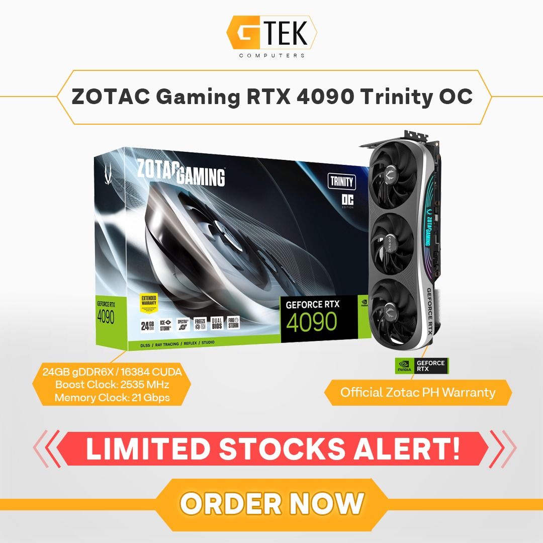 ZOTAC GAMING GeForce RTX 4090 Trinity OC, Computers & Tech, Parts ...