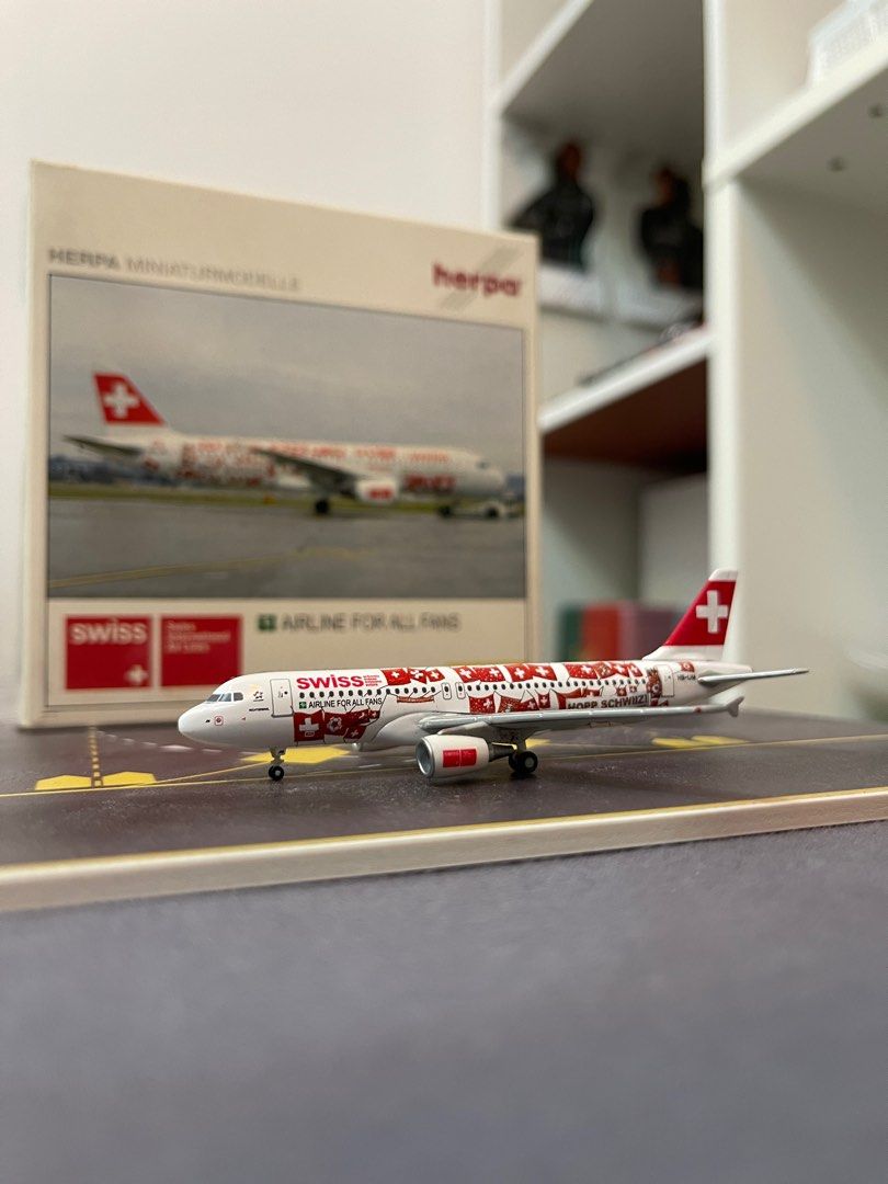 1:400 Herpa Swiss A320 Hop Suisse Livery, Hobbies & Toys, Toys & Games ...
