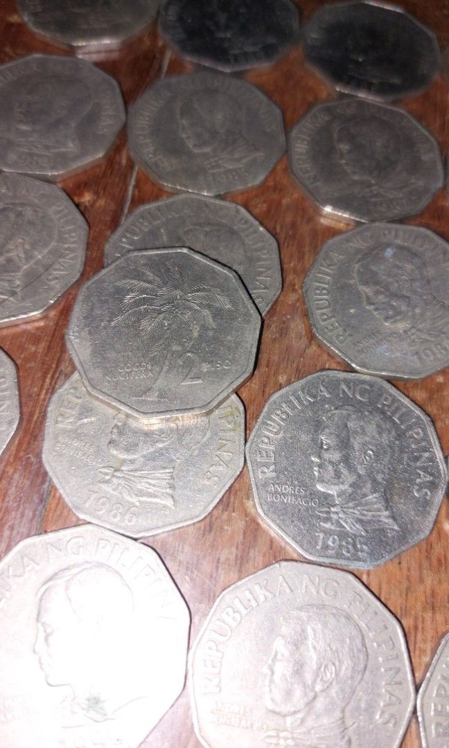 25 PCS - 1983 to 1990 - 2 Piso Andres Bonifacio Coins, Hobbies & Toys ...
