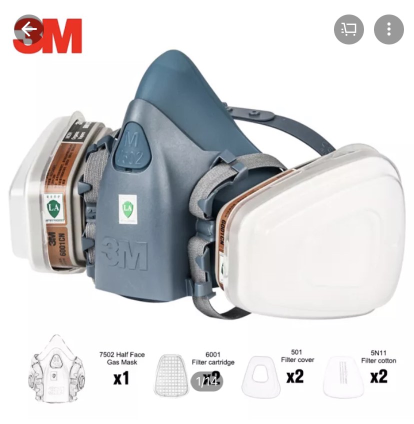 3M 7502 Personal Respirator 3m aura facemask original 7 in 1 Respirator ...