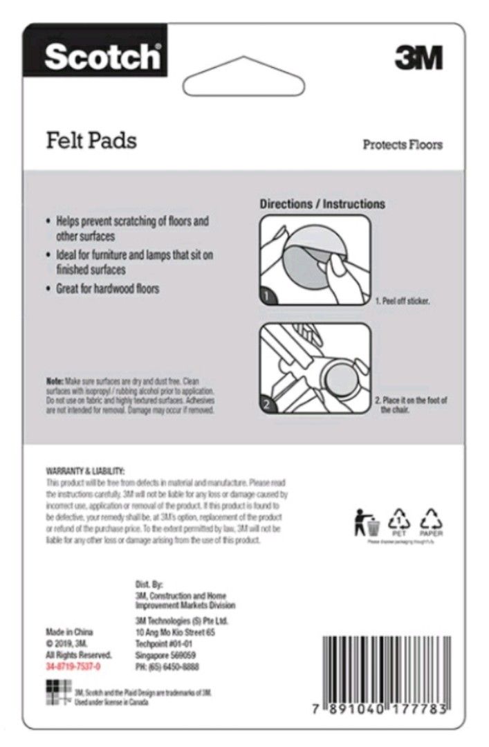 3M Scotch floor protector, Furniture & Home Living, Home Improvement ...
