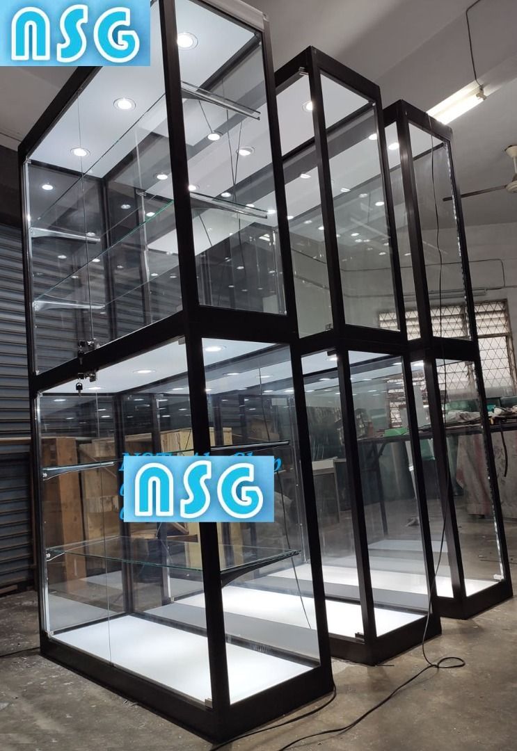 Aluminium Glass Display cabinet Tall unit, Furniture & Home Living ...