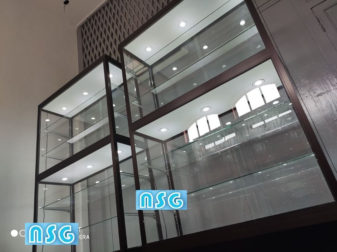 Aluminium Glass Display cabinet Tall unit, Furniture & Home Living ...