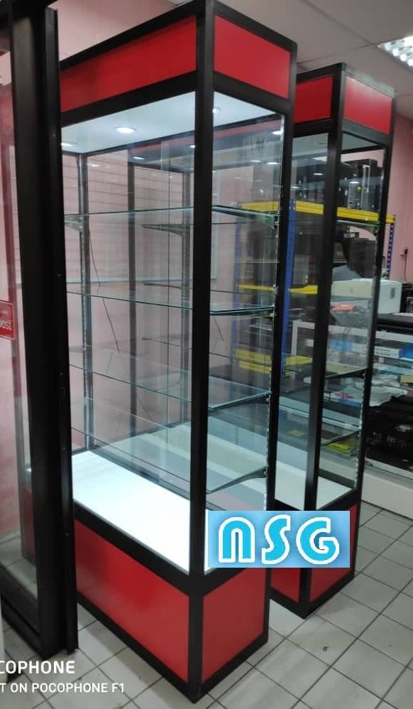 Aluminium Glass Display cabinet Tall unit, Furniture & Home Living ...
