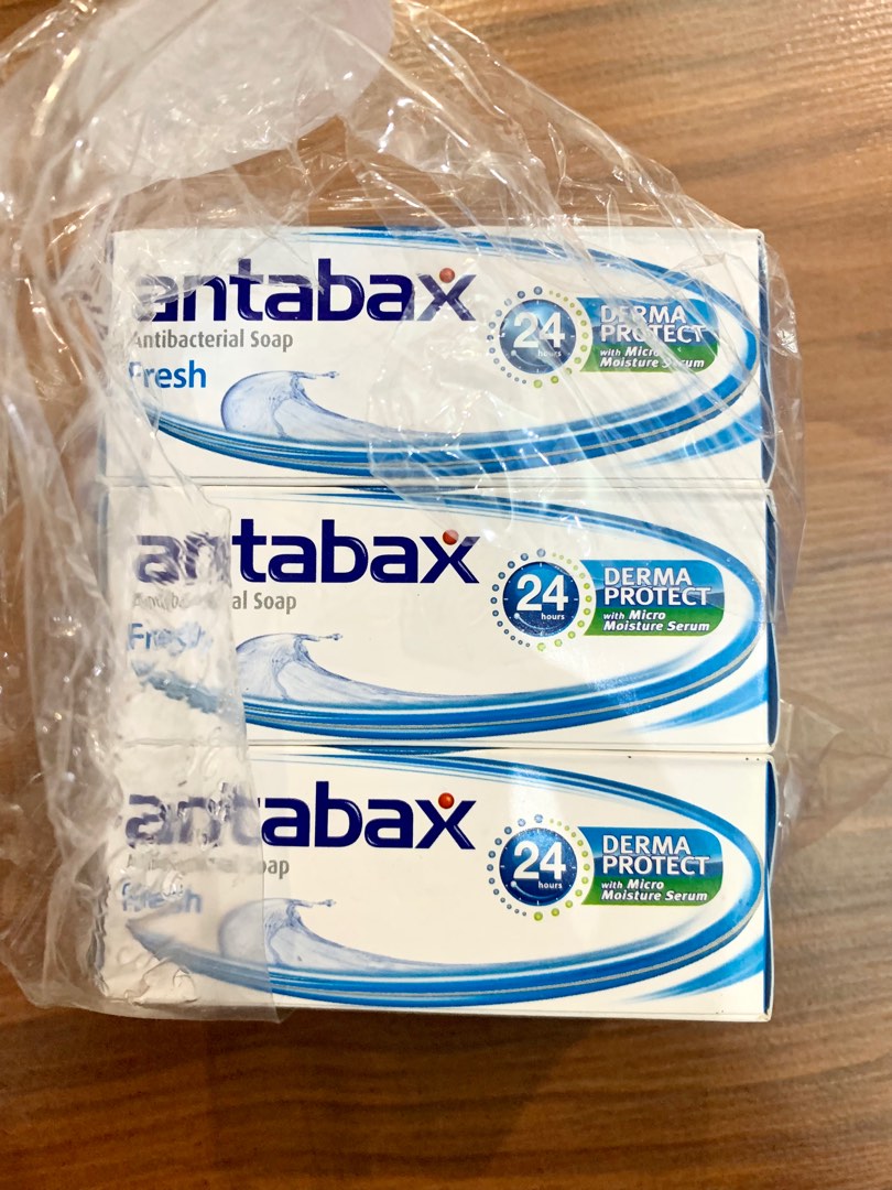 ANTABAX antibacterial soap bar (set of 3), Beauty & Personal Care, Bath ...