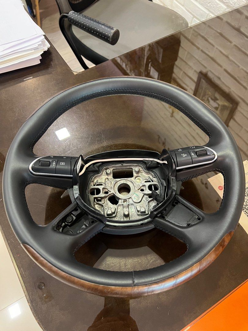 Audi A8 walnut steering wheel, Car Accessories, Accessories on Carousell