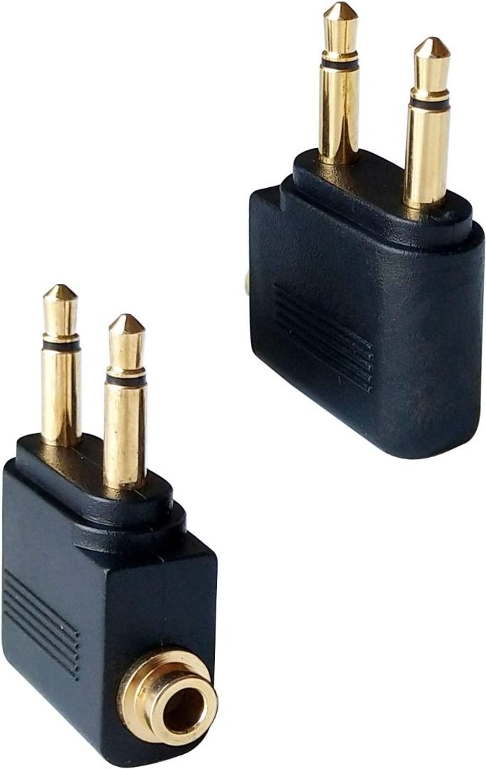 Audio Airplane Adapters Dual 3.5mm Male to 3.5mm Female Airline Flight ...