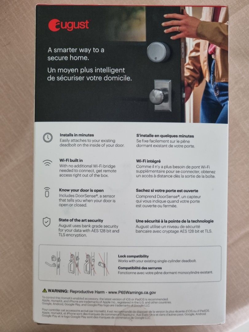 August Wi-fi 4th Gen Smart Lock (Silver), Furniture & Home Living ...