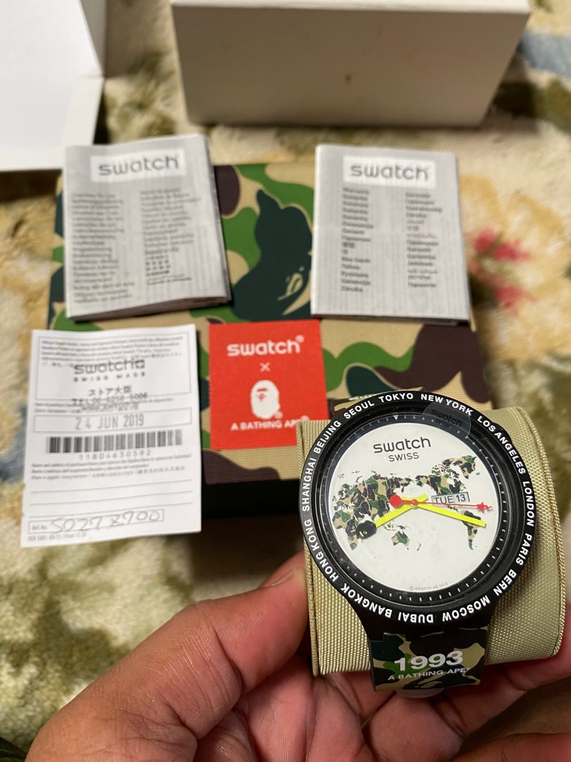 Authentic BAPE X SWATCH LIMITED EDITION, Men's Fashion, Watches ...