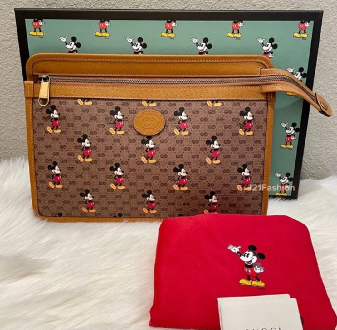Authentic Gucci X Disney Mickey clutch, Luxury, Bags & Wallets on Carousell