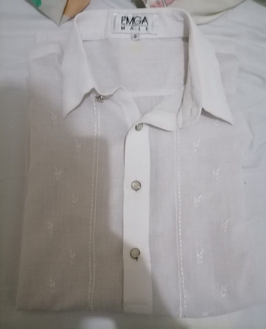 Barong Emga Male Brand, Men's Fashion, Tops & Sets, Formal Shirts on ...