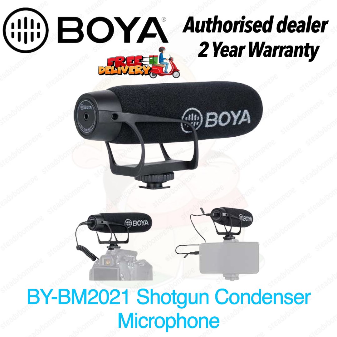 BOYA BY-BM2021 Wired On-Camera Super-Cardioid Shotgun Microphone for ...