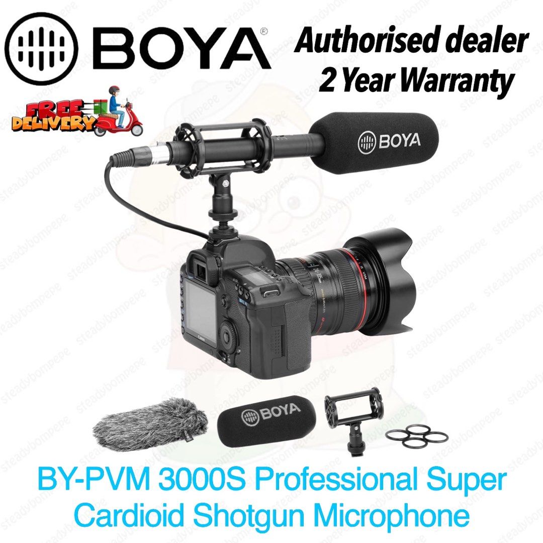 BOYA BY-PVM3000S Supercardioid shotgun microphone, Audio, Microphones ...