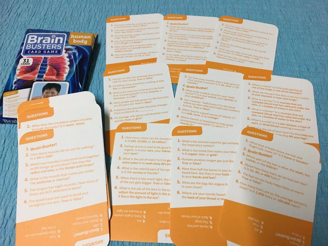 Brain Busters Card Game : Human Body (over 150 trivia questions ...