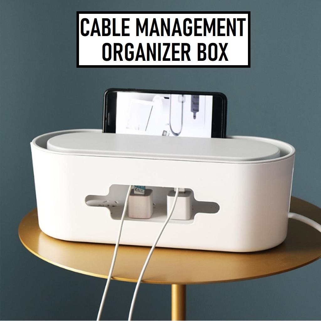 Cable Management Box Storage Power Extension Strip Wire Organizer Cable ...