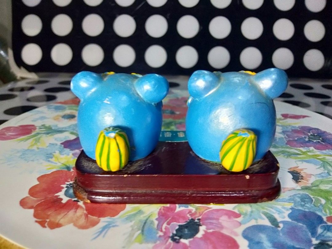 Chinese Guardian Lions/ Devil Removal Lions In Wooden Base From Japan ...