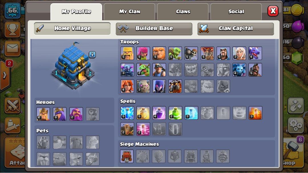 Coc Town hall lvl 12 and builder lvl 6, Video Gaming, Video Games ...