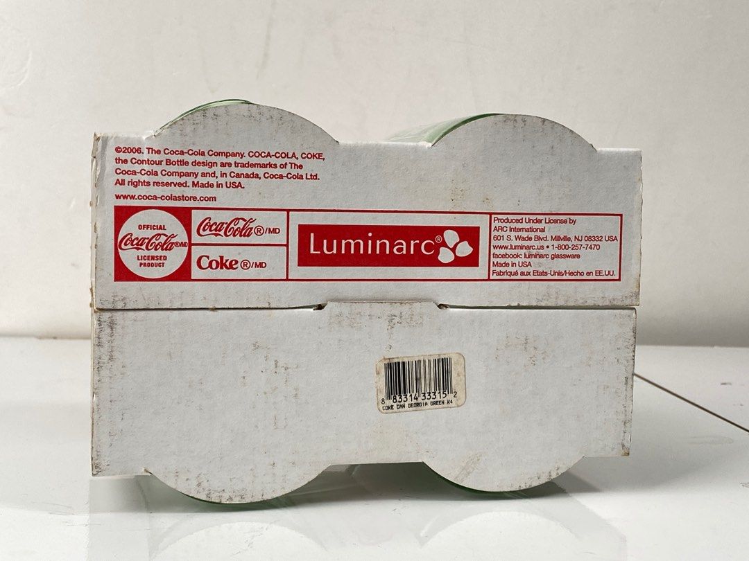 Coca Cola Can Glass collectible 4pcs 12oz made in USA by Luminarc for ...
