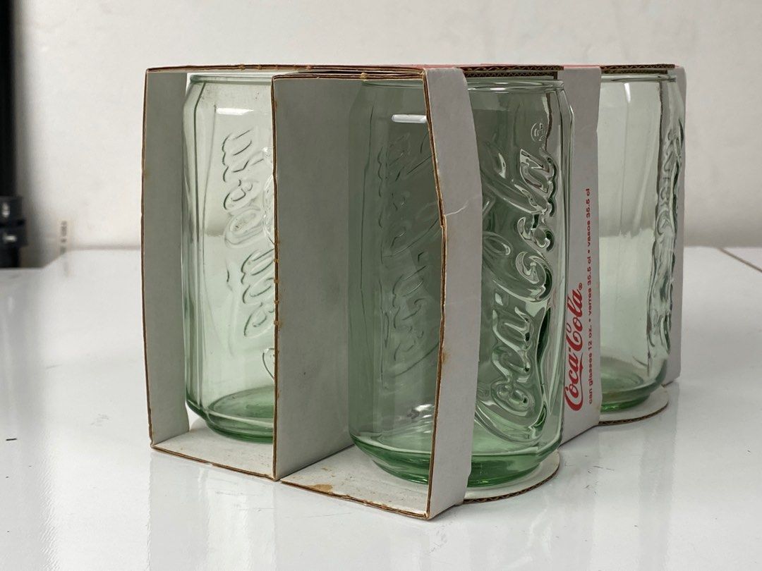 Coca Cola Can Glass collectible 4pcs 12oz made in USA by Luminarc for ...