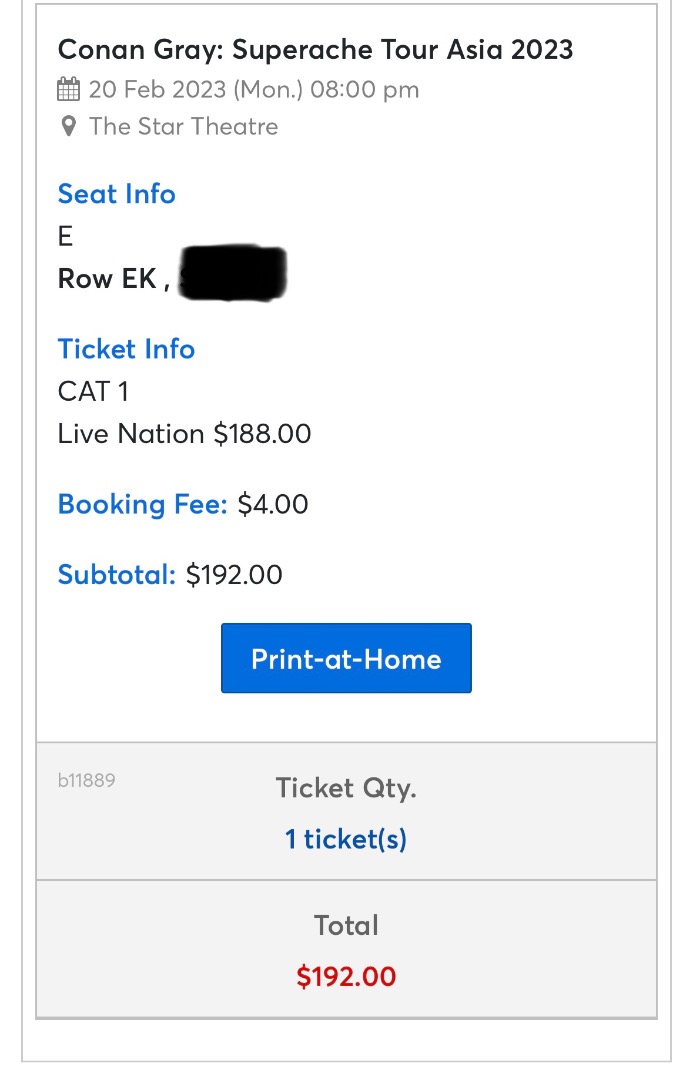 Conan Gray concert 1 ticket, Tickets & Vouchers, Event Tickets on Carousell