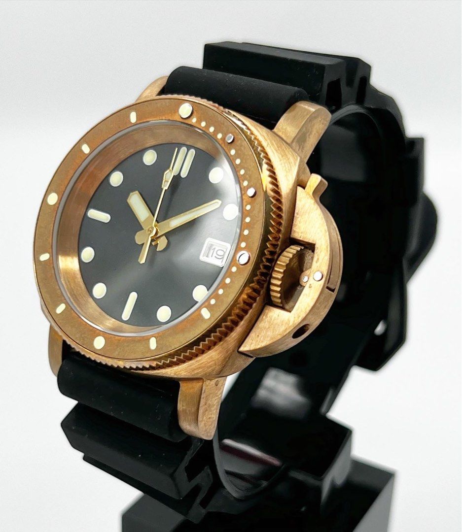 Custom Seiko Mod 40mm No Logo Real Bronze PAM Submersible, Men's ...