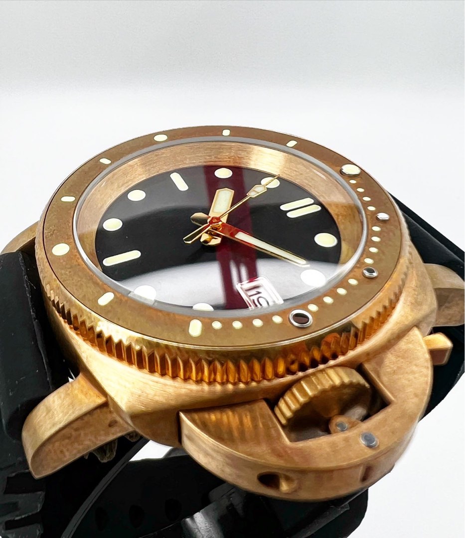 Custom Seiko Mod 40mm No Logo Real Bronze PAM Submersible, Men's ...