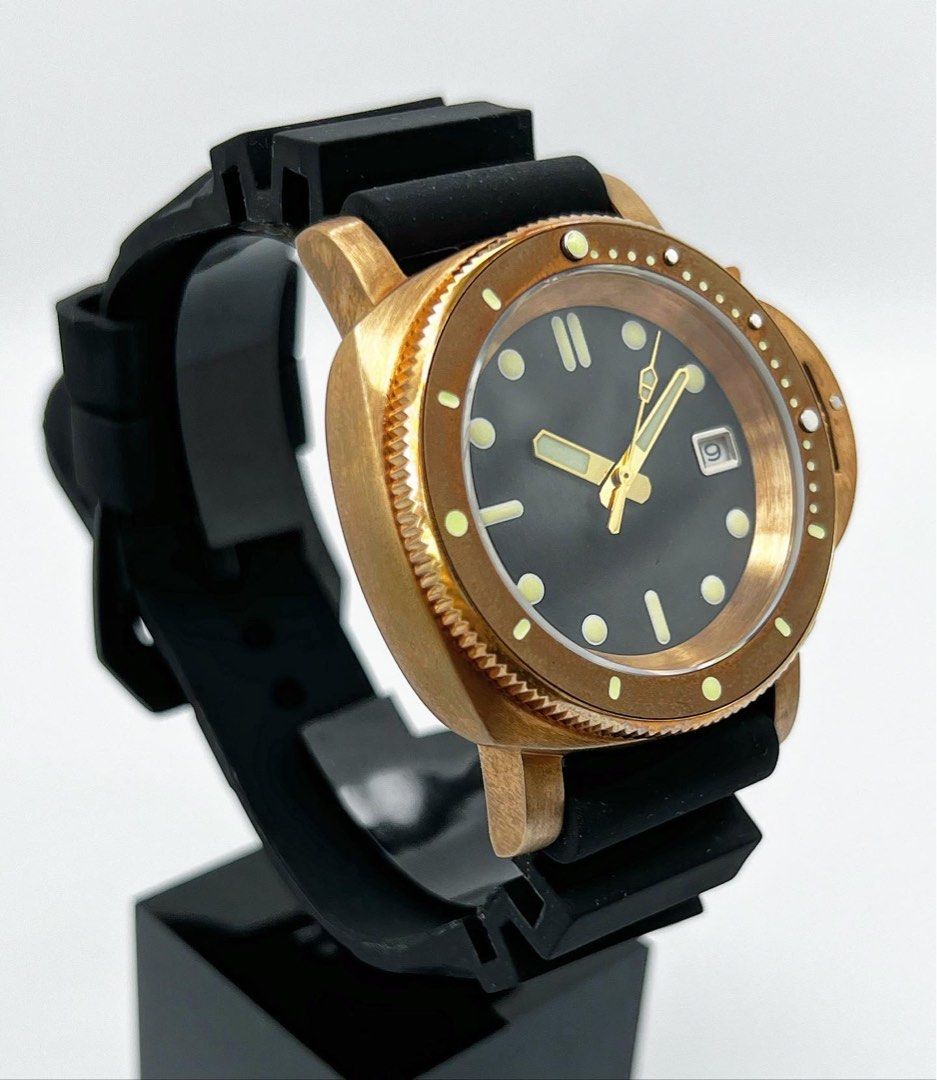 Custom Seiko Mod 40mm No Logo Real Bronze PAM Submersible, Men's ...