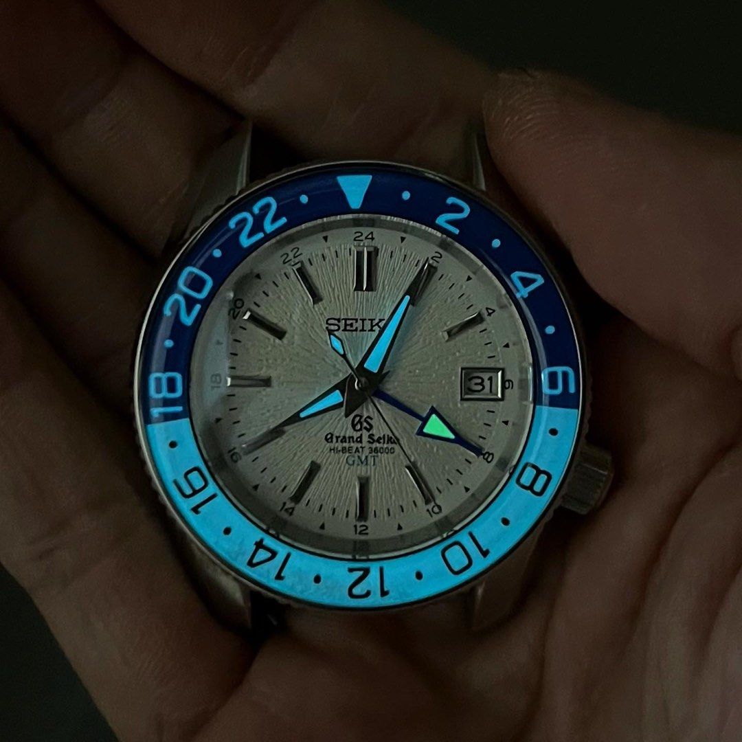 Custom Grand Seiko Mod GS GMT White Birch MM200 Lumed Bezel, Men's ...