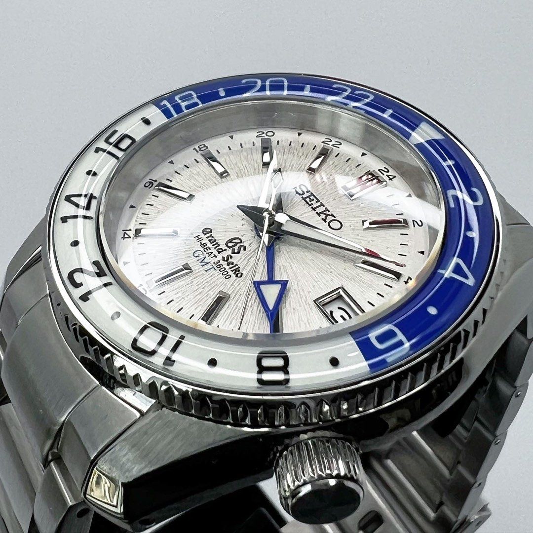 Custom Grand Seiko Mod GS GMT White Birch MM200 Lumed Bezel, Men's ...